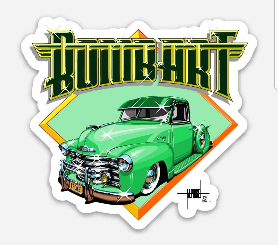 BombArt Truck Sticker By Mike Pickel