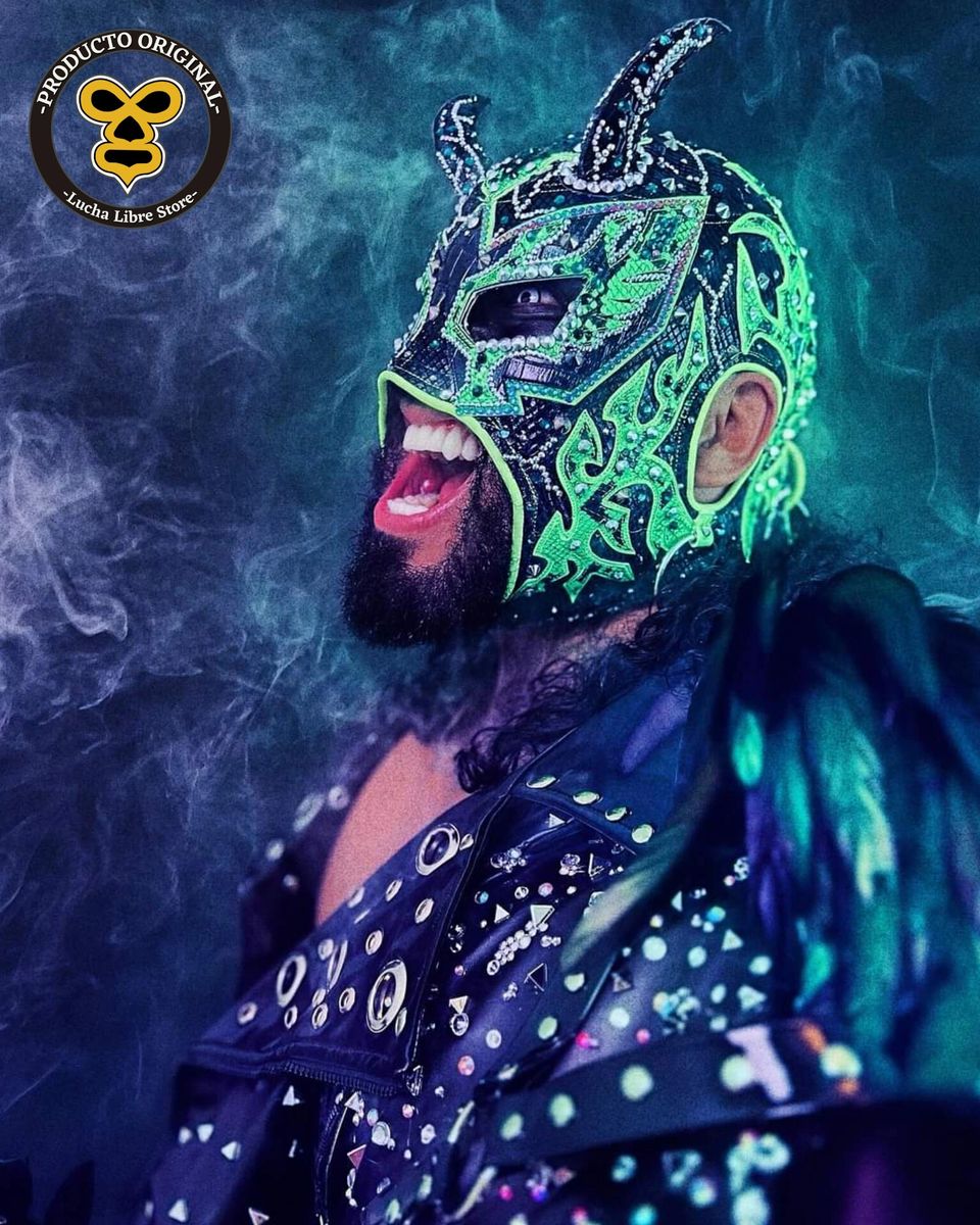 Original Y Profesional Máscara DMT AZUL Con Cuernos Pedrería Y Detalles ...