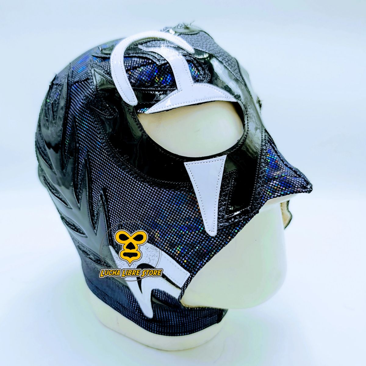 Soberano Jr Máscara En Licra Holograma Negra Detalles Tipo Payaso