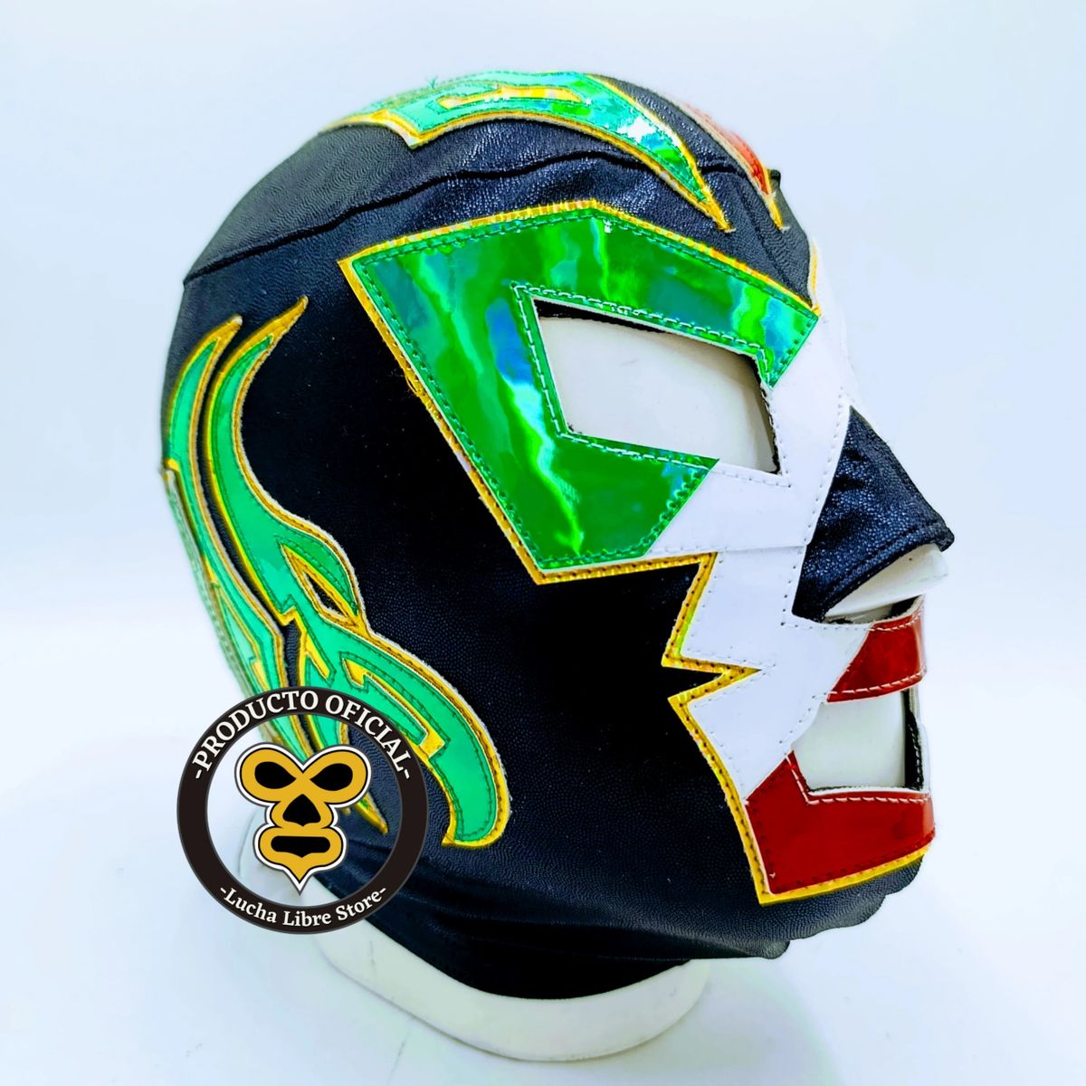 Con Autógrafo Máscara oficial Dr. Wagner Jr Tricolor Base Negra