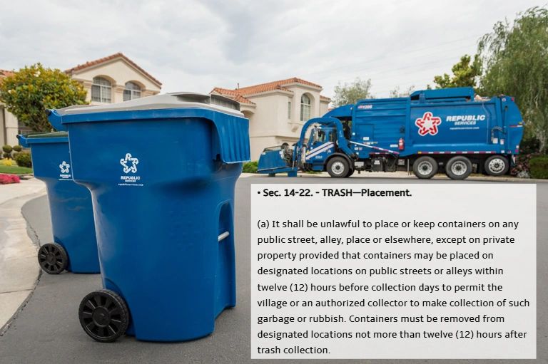 Reminder: Trash Placement Ordinance