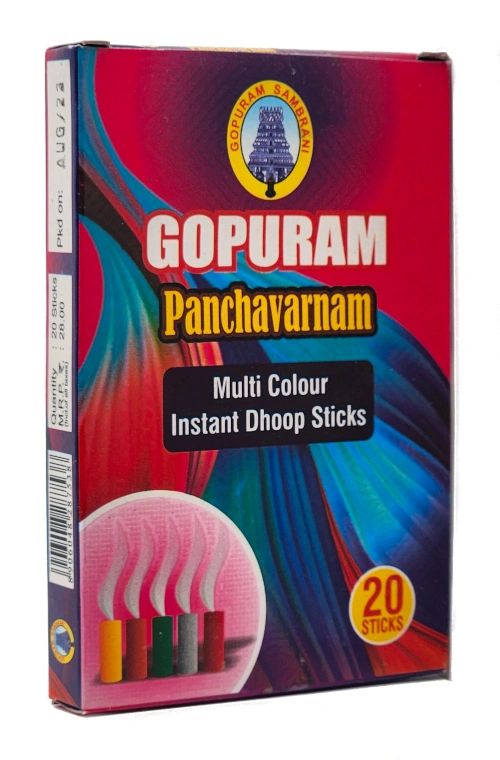Gopuram Panchavarnam Multi Colour Dhoop Sticks
