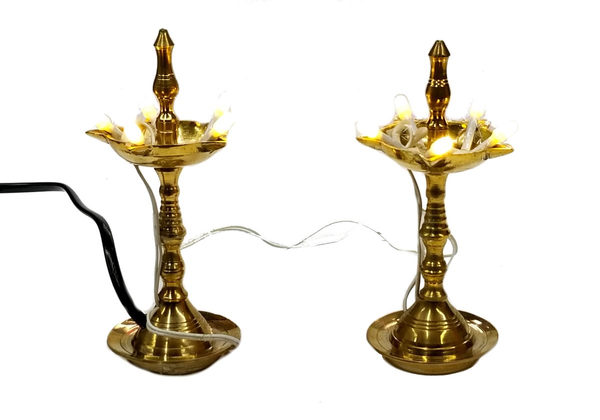 Kerala Jodi Brass LED Lamp