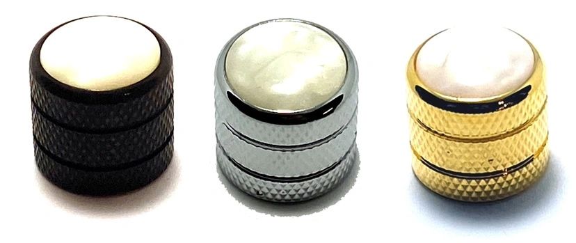 Metal Dome Knob, Push On Style w/ Pearl Inlay Top ~ Color Choice
