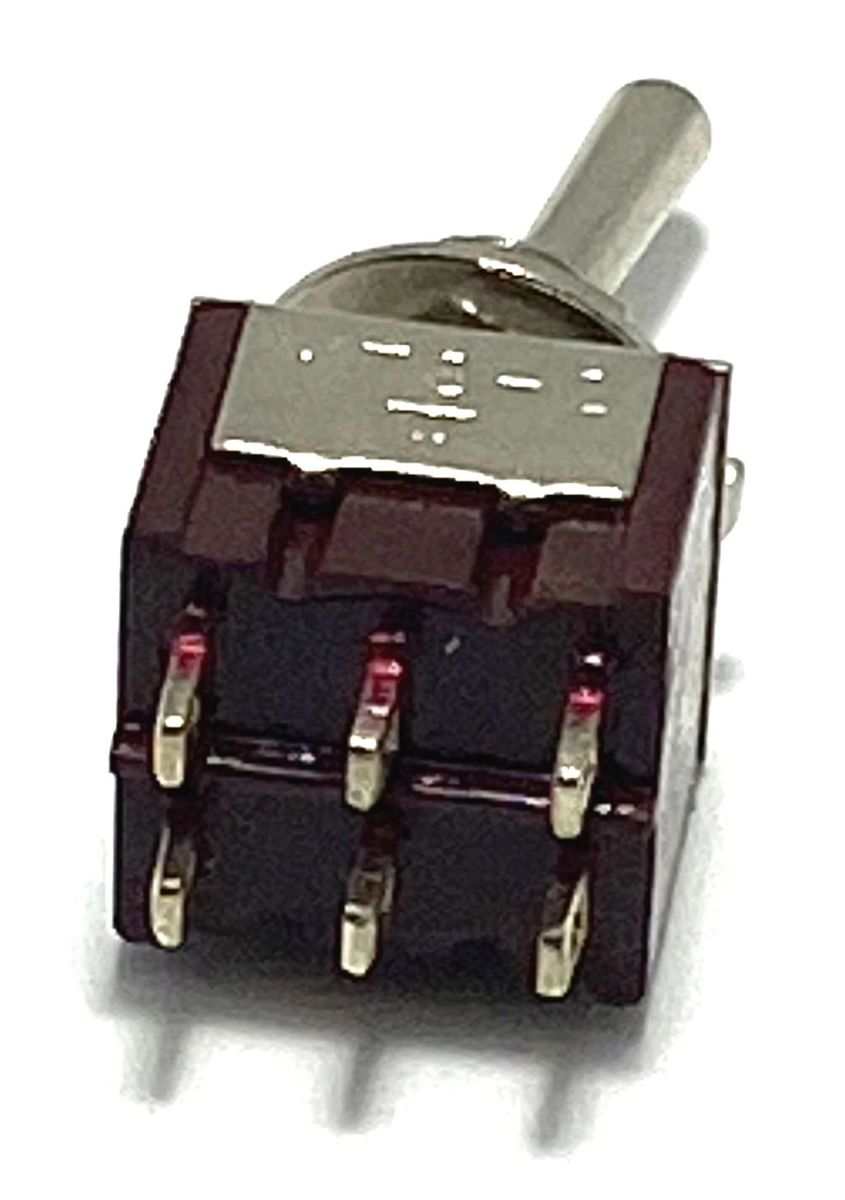 2-Way Mini Switch, On-Off DPDT 2W Toggle Style Selector ~ Chrome