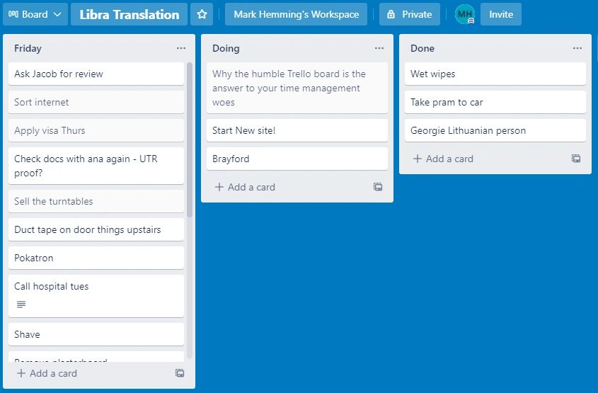 Why the Trello board is the answer to your time management woes