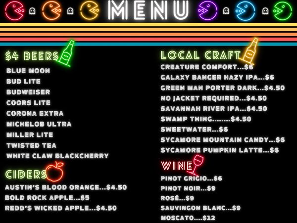 Beverages and Snacks Menu