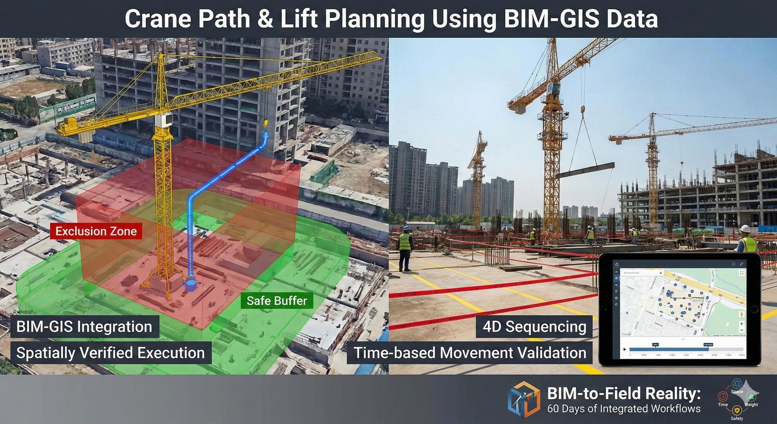 Crane Path & Lift Planning Using BIM-GIS Data