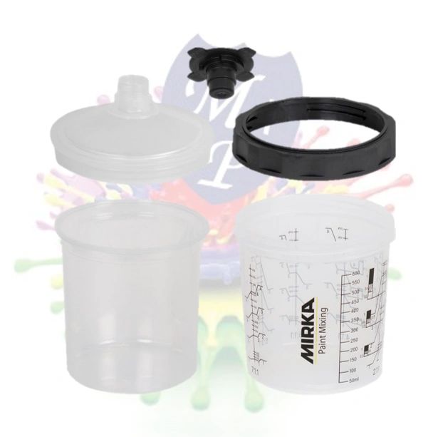 Mirka Ready To Use Paint Cup Systems Set 800ml With 125m Filter Lid ...