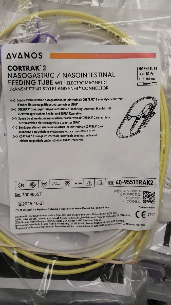AVANOS MEDICAL 40-9551TRAK2 NASOGASTRIC / NASOINTESTINAL FEEDING TUBE ...