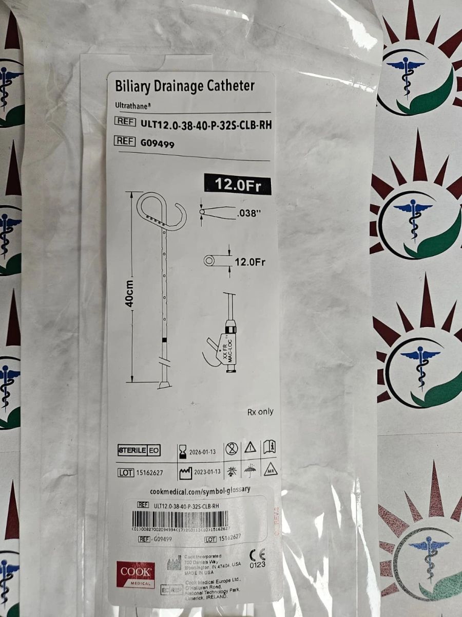 Cook Medical G09499 Ultrathane Biliary Drainage Catheter 12 Fr x 40cm ...