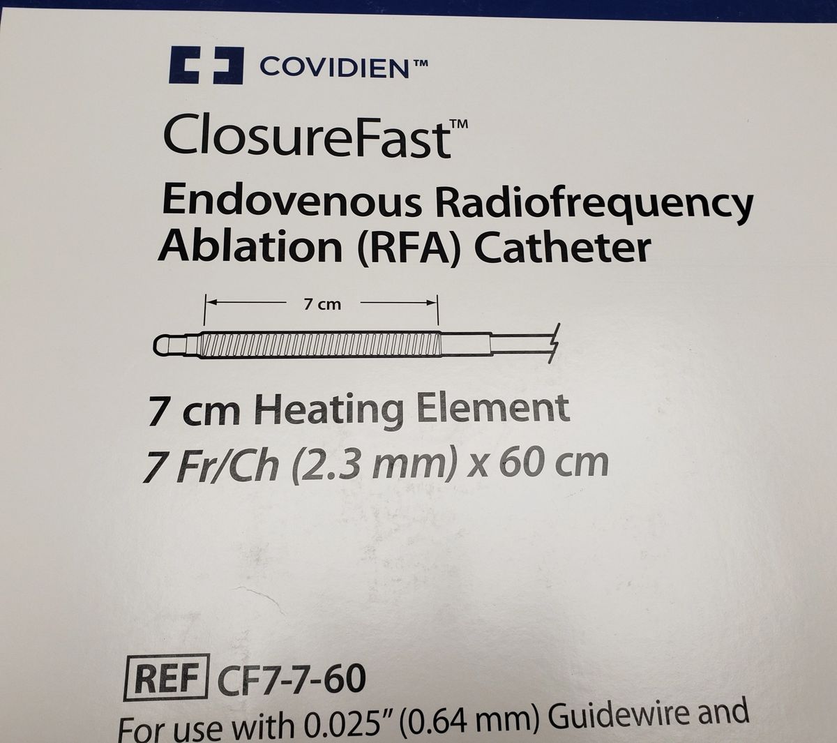 Covidien CF7-7-60 ClosureFast Endovenous RFA Catheter (X)