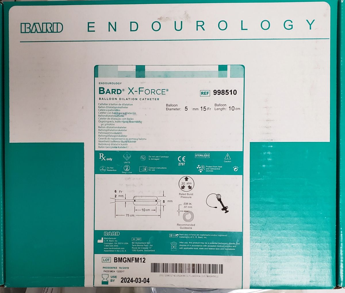BARD X-FORCE 998510 DILATION CATHETER 5mm X 15Fr, 10cm (Exp. 3/5/24)