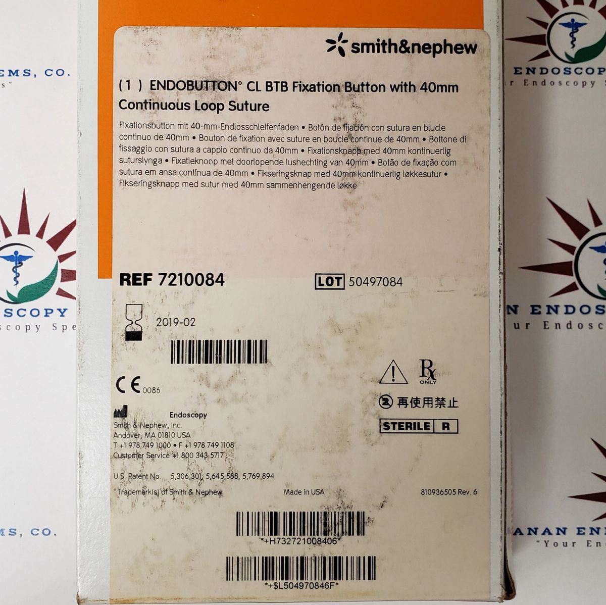 SMITH & NEPHEW 7210084 ENDOBUTTON CL BTB FIXATION BUTTON with 40mm ...