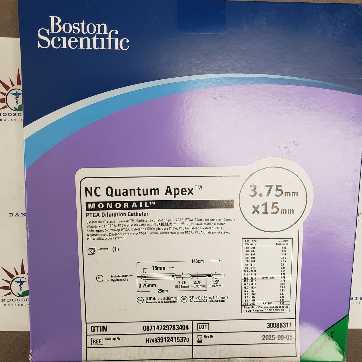 BOSTON SCIENTIFIC 39124-1537 NC QUANTUM APEX MONORAIL PTCA DILATATION ...
