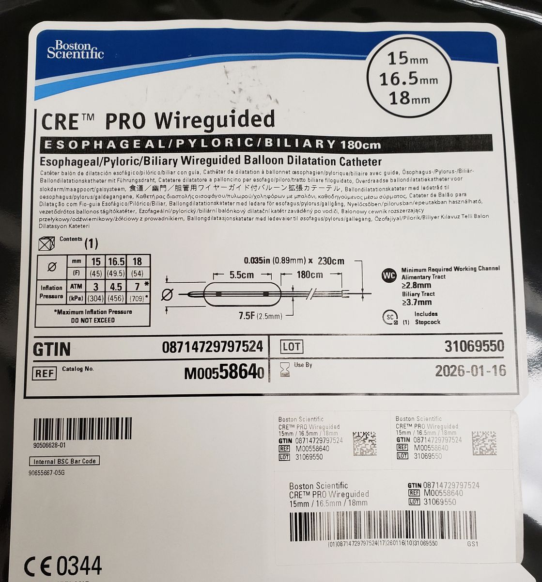 BOSTON SCIENTIFIC 5864 CRE PRO WIREGUIDED ESOPHAGEAL/PYLORIC/BILIARY ...