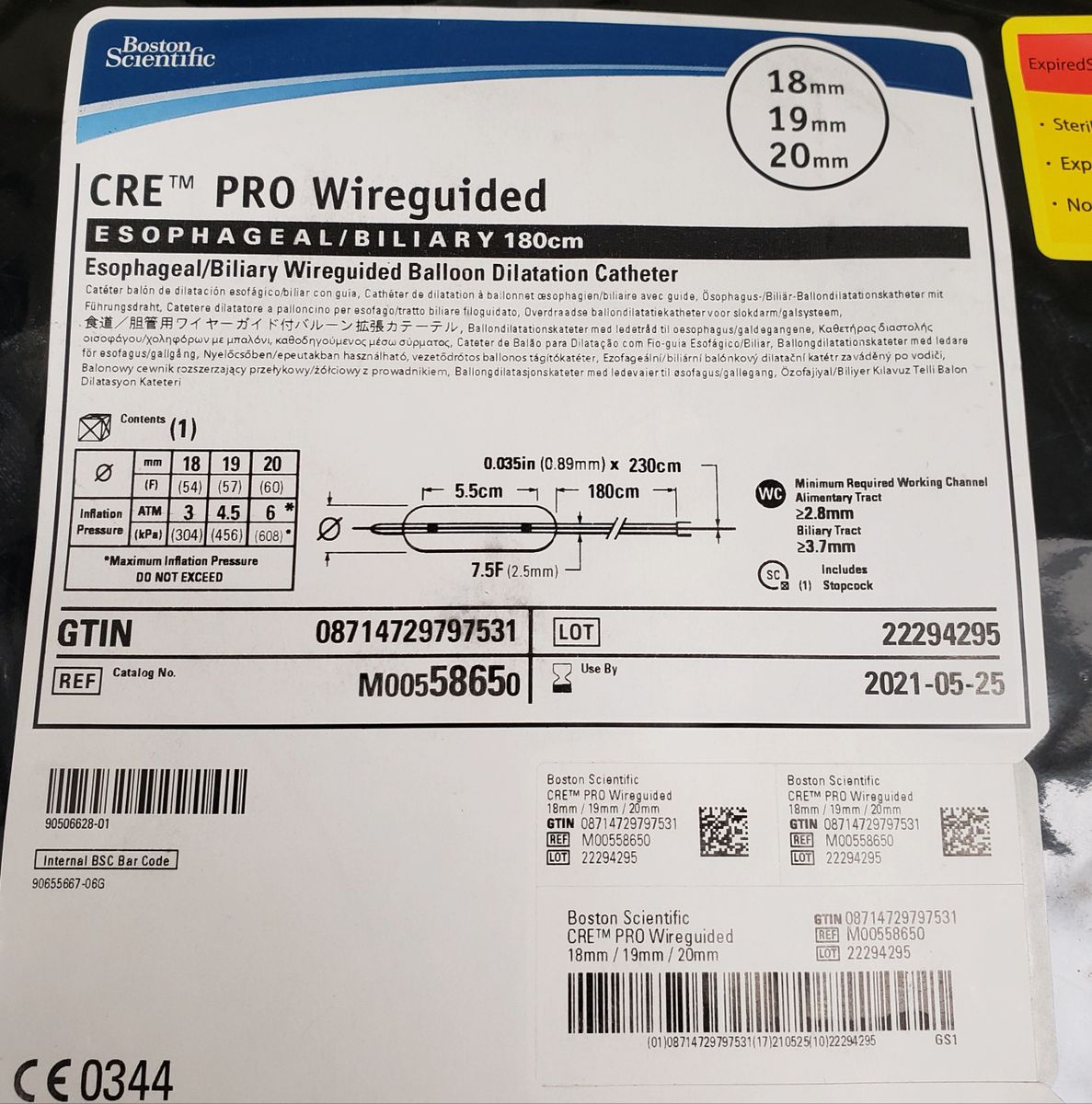 BOSTON SCIENTIFIC 5865(X) CRE PRO WIREGUIDED ESOPHAGEAL/BILIARY 180cm ...