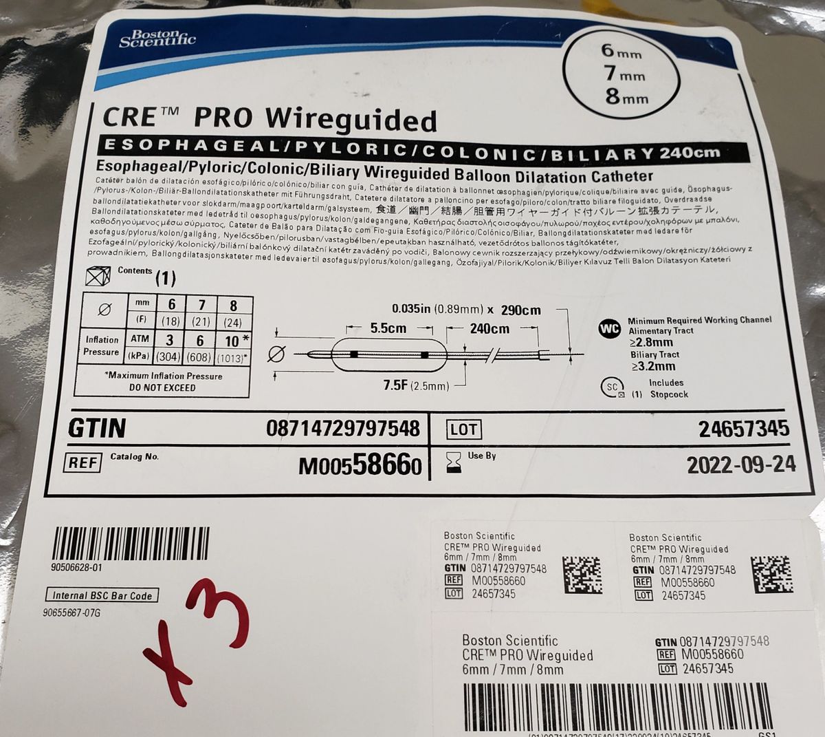 BOSTON SCIENTIFIC 5866 CRE PRO WIREGUIDED ESOPHAGEAL/PYLORIC/COLONIC ...