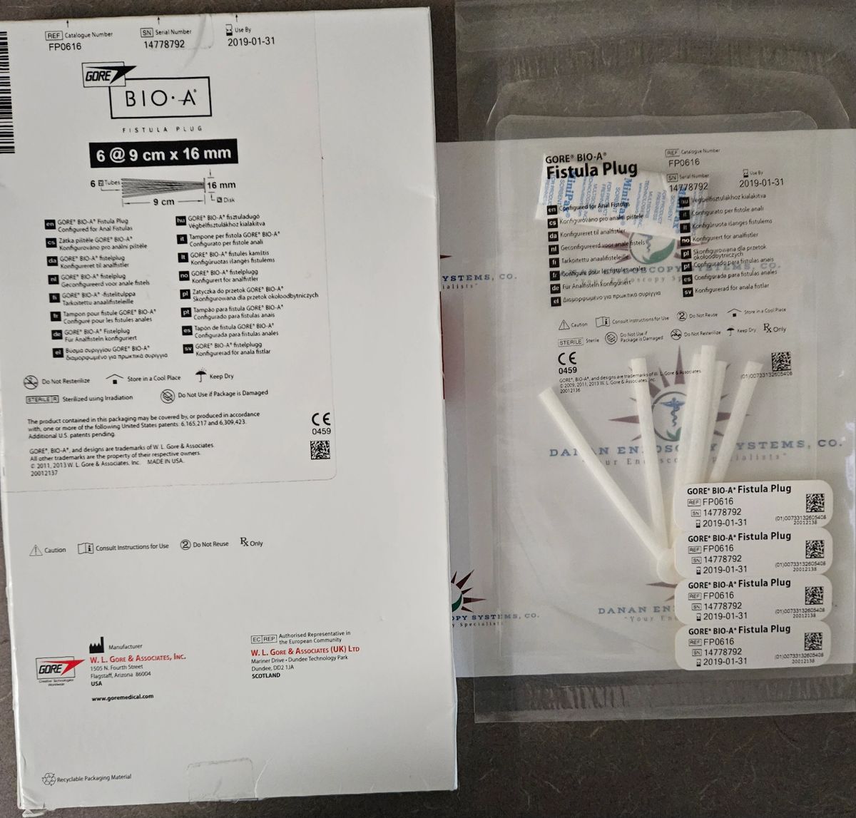 GORE FP0616 BIO-A FISTULA PLUG. 6 @ 9 cm x 16 mm (X)