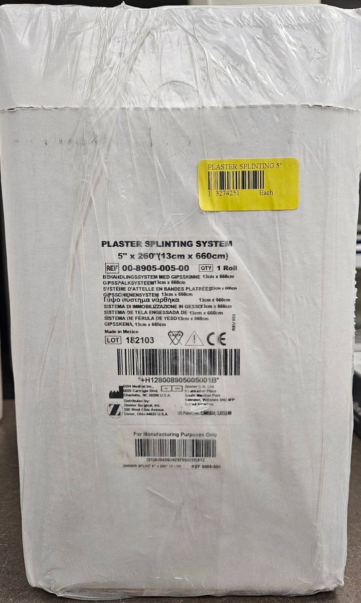 ZIMMER (BSN MEDICAL) 00-8905-005-00 PLASTER SPLINTING SYSTEM, 5" x 260 ...