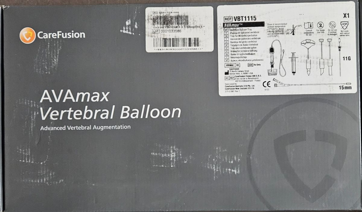 CareFusion VBT1115 AVAmax Vertebral Balloon Tray 11G/15mm (X)