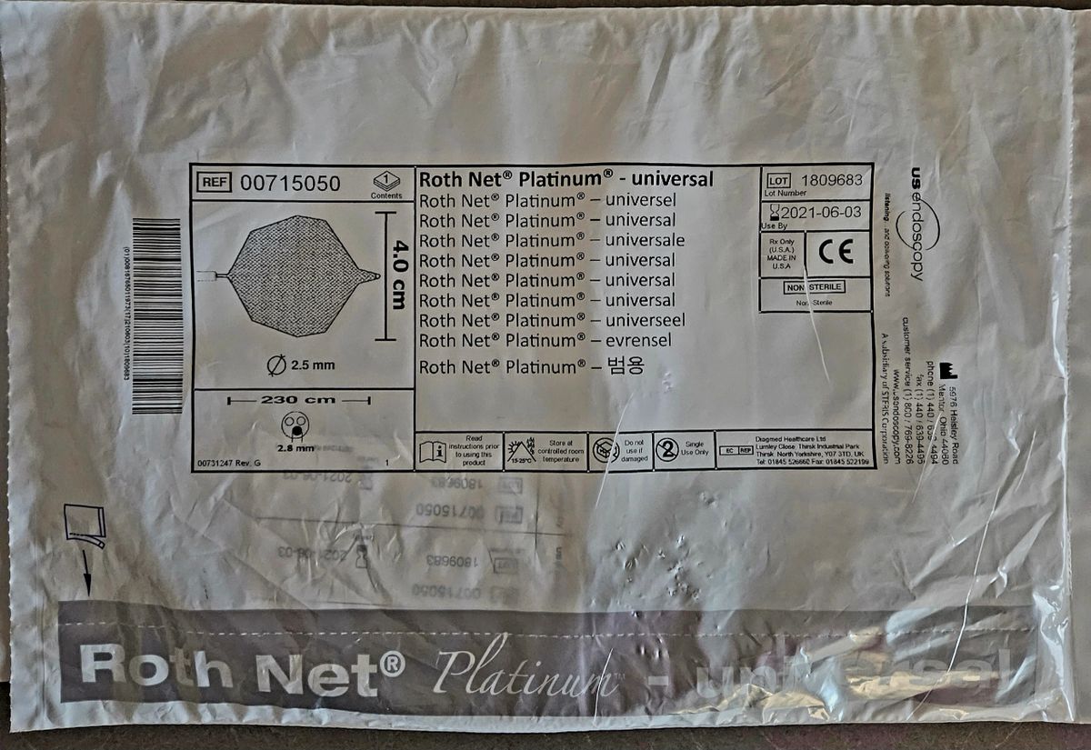 US ENDOSCOPY 00715050 ROTH NET PLATINUM UNIVERSAL 2.5mm x 230cm (X)