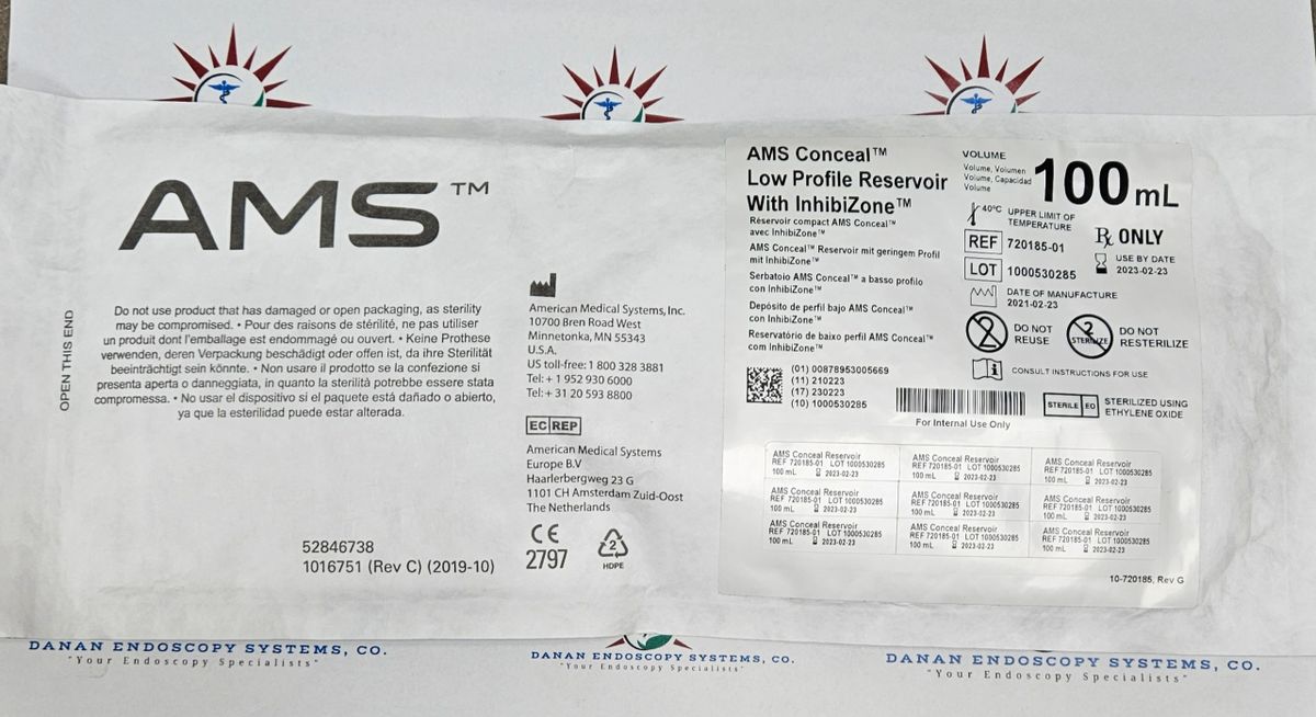 AMS 720185-01 Conceal Low Profile Reservoir With InhibiZone 100mL (X)