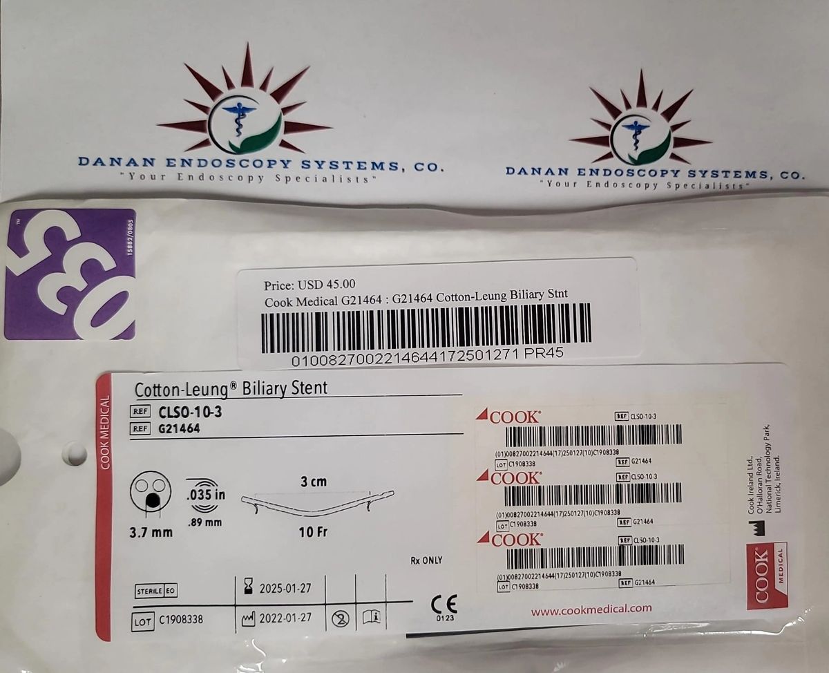 Cook Medical G21464 Cotton-Leung Biliary Stent 10Fr. X 3cm (X)