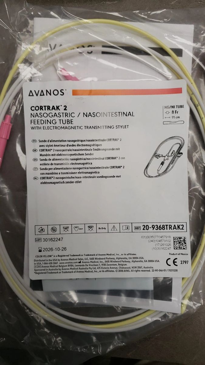 AVANOS 20-9368TRAK2 CORTRAK 2 NASOGASTRIC / NASOINTESTINAL FEEDING TUBE ...