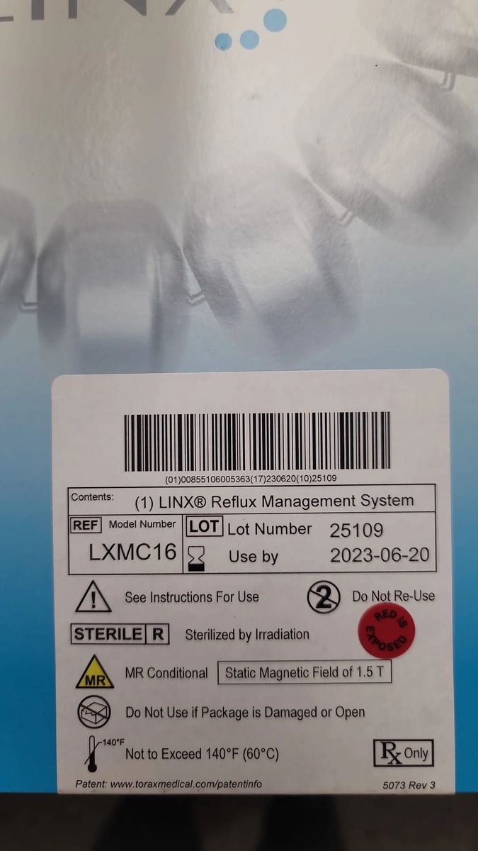 ETHICON/TORAX MEDICAL LXMC16: LINX Reflux Management System (X)