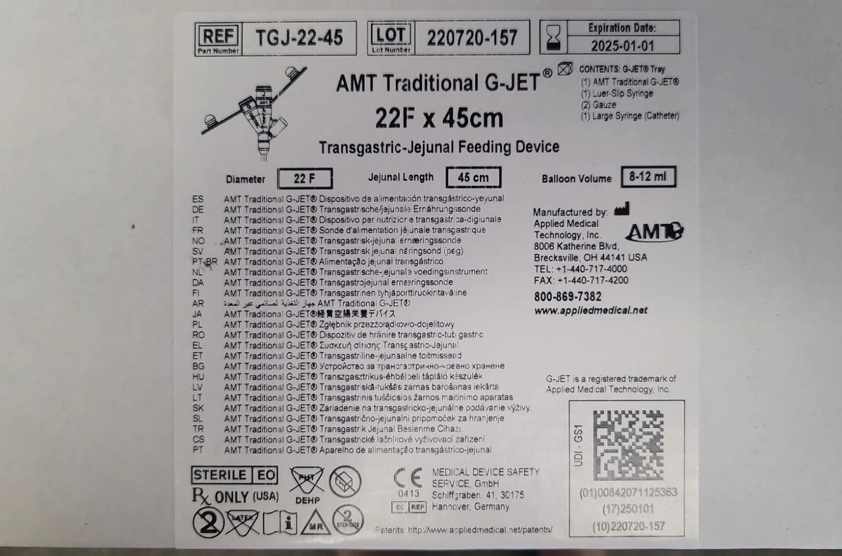 AMT TGJ-22-45 Traditional G-JET Transgastric- Jejunal Feeding Device ...