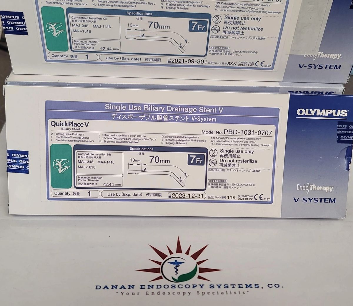 Olympus PBD-1031-0707 QuickPlace V Biliary Drainage Stent 7Fr. X 70mm (X)