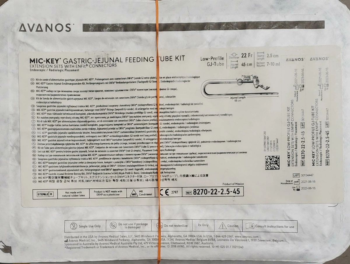 AVANOS 8270-22-2.5-45 MIC-KEY* GASTRIC-JEJUNAL FEEDING TUBE KIT ...