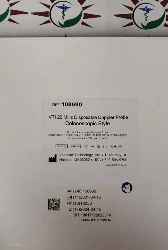 Vascular Technology 108690 VTI 20 MHz Doppler Probe Colonoscopic Style (X)