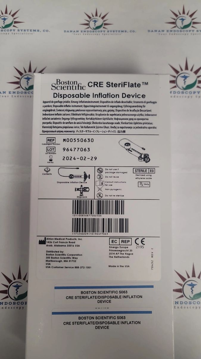 BOSTON SCIENTIFIC 5063 CRE STERIFLATE DISPOSABLE INFLATION DEVICE (X)
