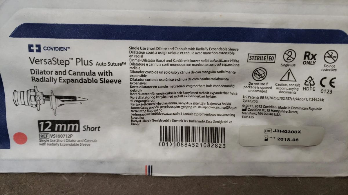 COVIDIEN VS100712P VersaStep Plus Auto Suture Dilator and Cannula w ...