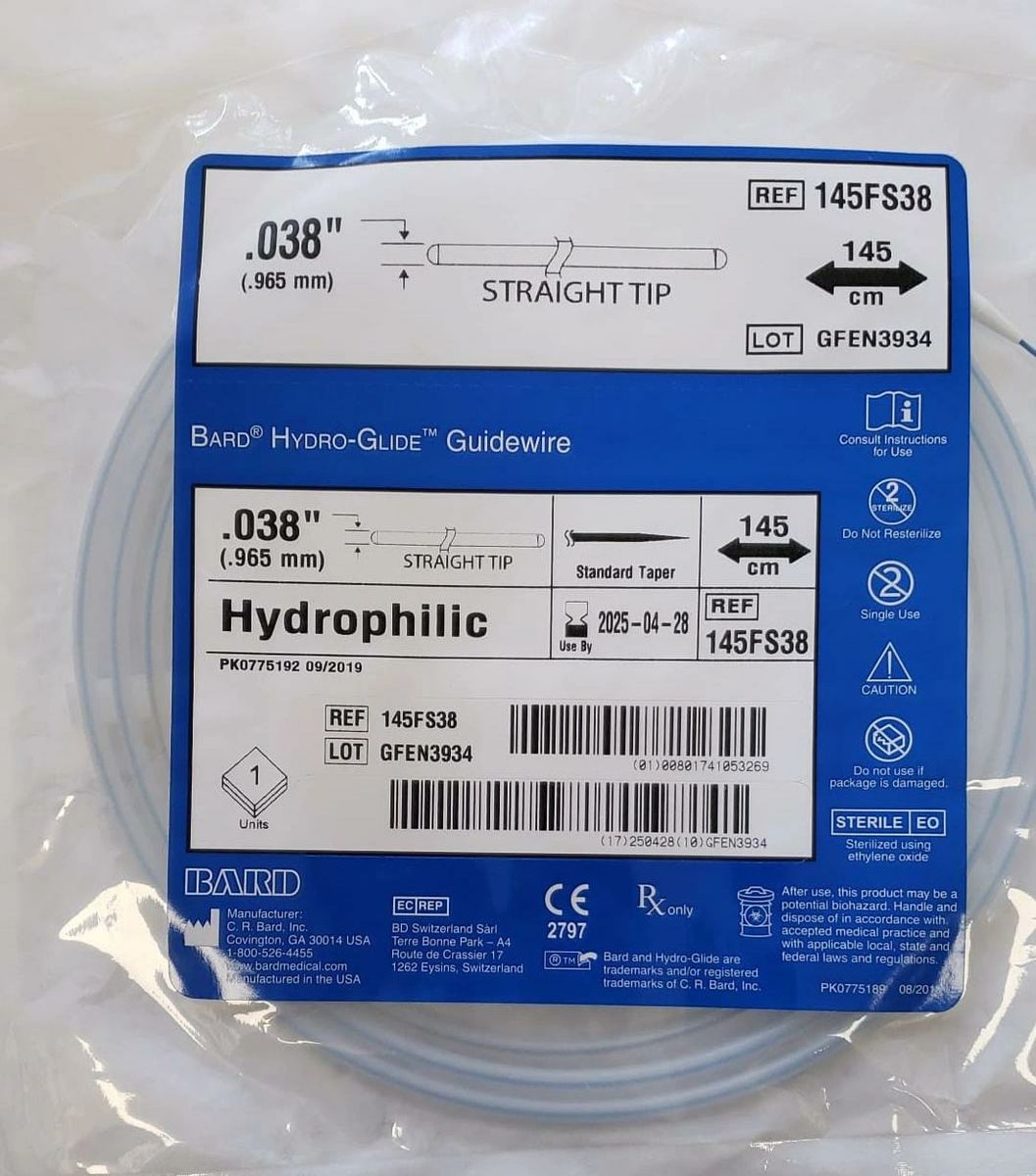 BARD 145FS38 HYDRO-GLIDE GUIDEWIRE .038" X 145cm (IN DATE)