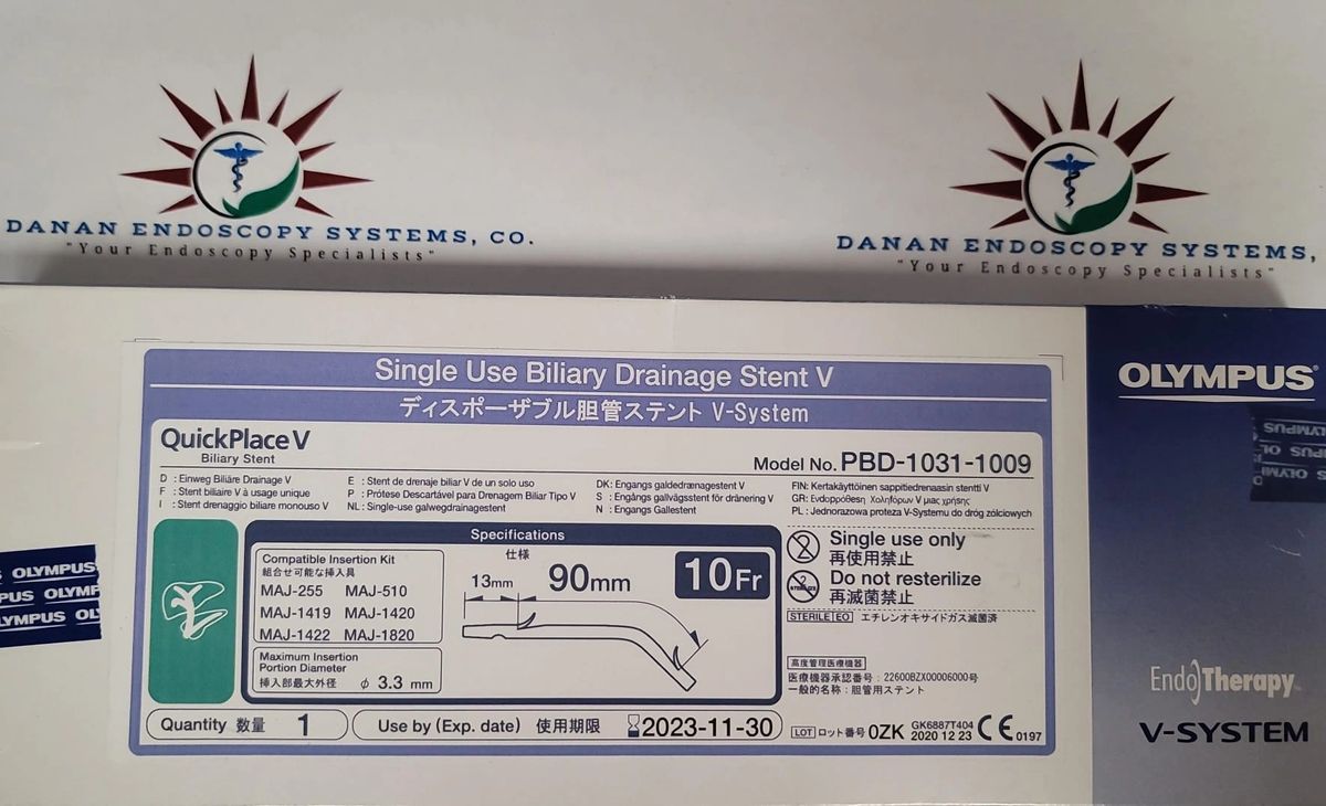 Olympus PBD-1031-1009 QuickPlace V Biliary Drainage Stent 10Fr. X 90mm (X)