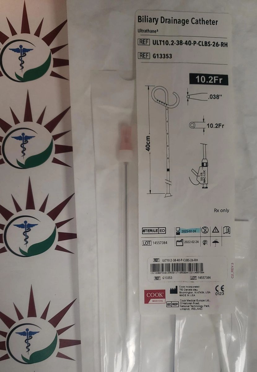 Cook Medical G13353 Ultrathane Biliary Drainage Catheter 10 Fr x 40cm (X)