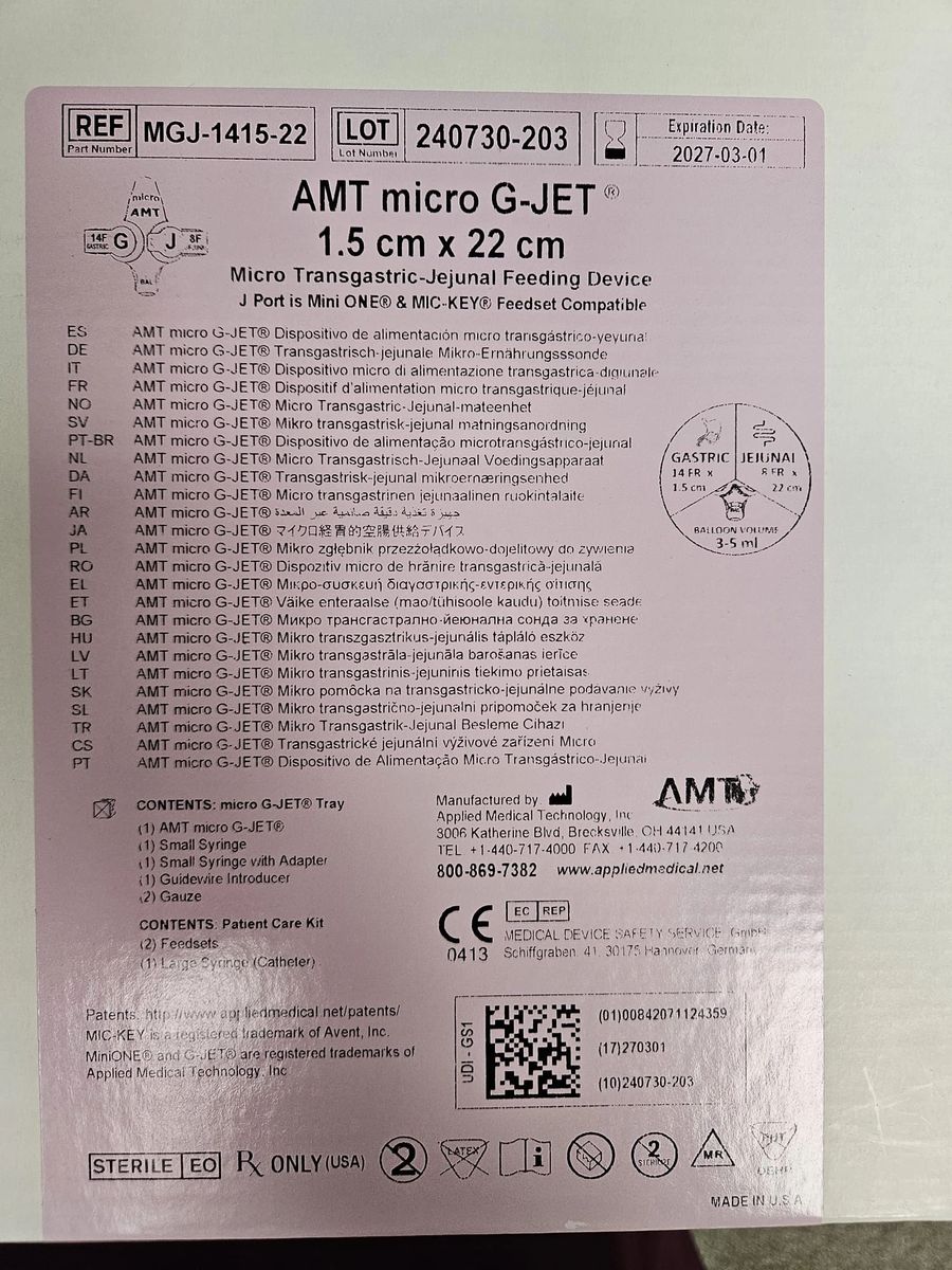Applied Medical Technology MGJ-1415-22 micro G-JET 1.5cm x 22cm - 01-02 ...