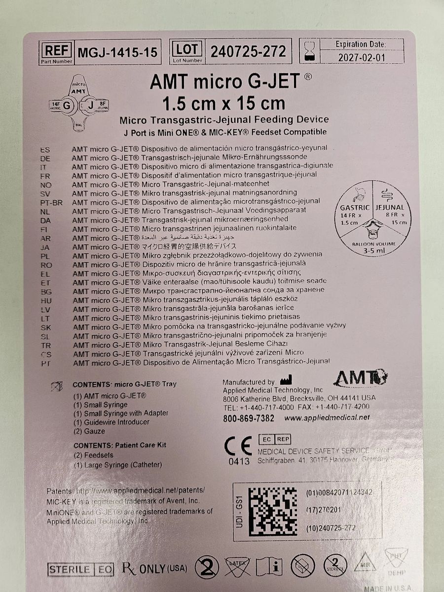 Applied Medical Technology MGJ-1415-15 micro G-JET 1.5cm x 15cm - 02-01 ...