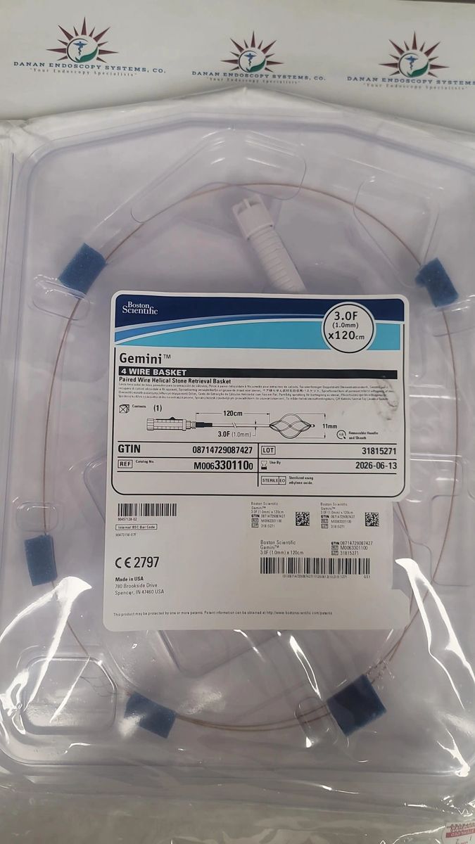 BOSTON SCIENTIFIC 330-108 GEMINI PAIRED WIRE HELICAL BASKET 3.0F X 90CM ...