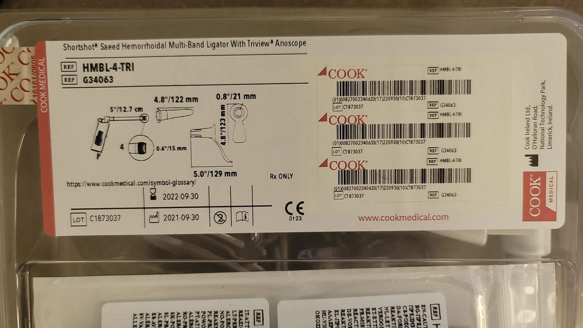 Cook Medical G34063 Shortshot Saeed Hemorrhoidal Multi-Band Ligator ...