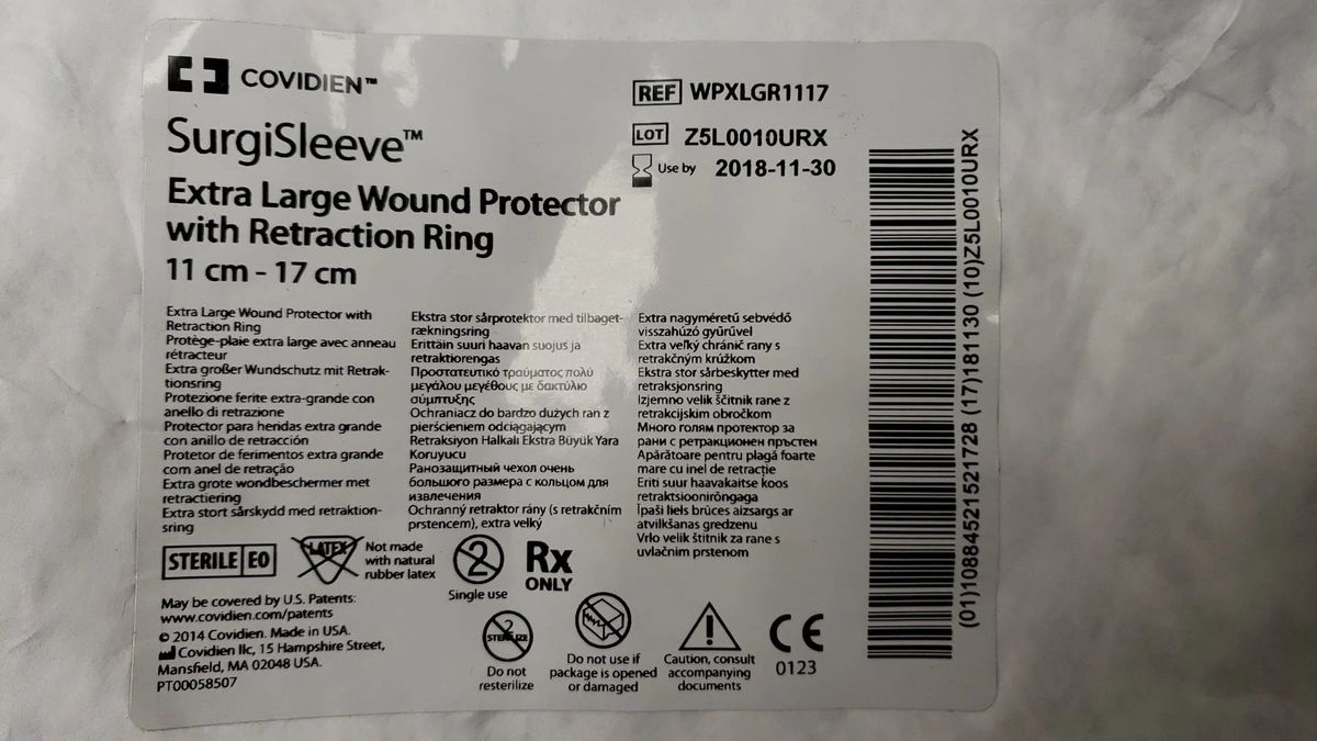 COVIDIEN WPXLGR1117 SurgiSleeve Extra Large Wound Protector With ...
