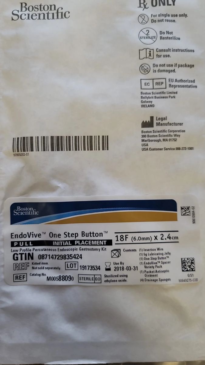 Boston Scientific 8809 Endovive One Step Button Pull Initial Placement ...