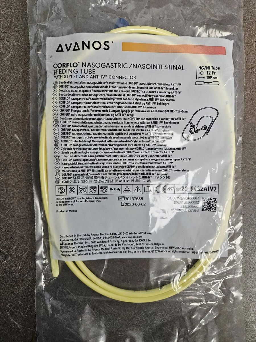 AVANOS 20-9432AIV2 CORFLO NASOGASTRIC/NASOINTESTINAL FEEDING TUBE WITH ...