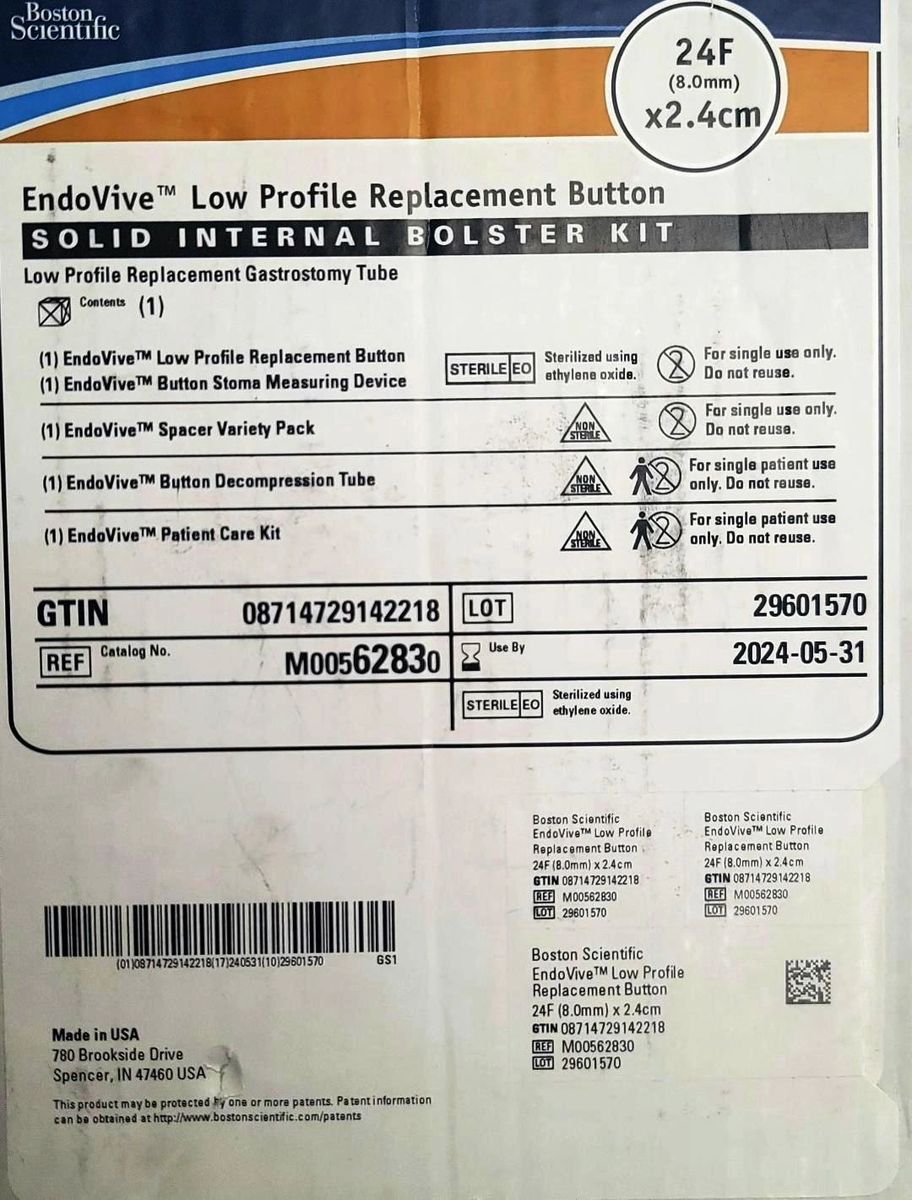 BOSTON SCIENTIFIC 6283 EndoVive Low Profile Replacement Button 24Fr X 2.4cm