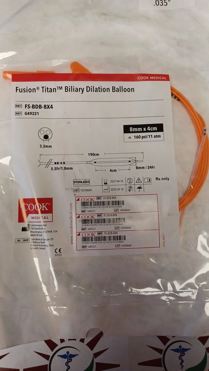 Cook Medical G49221 Fusion Titan Biliary Biliary Dilation Balloon 8mm x ...