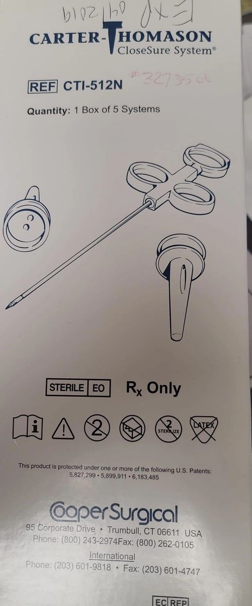COOPER SURGICAL REF: CTI-512N CARTER-THOMASON CLOSURE SYSTEM