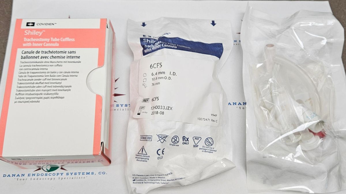 COVIDIEN 6CFS Shiley Tracheostomy Tube Cuffless with Inner Cannula, 6.4 ...